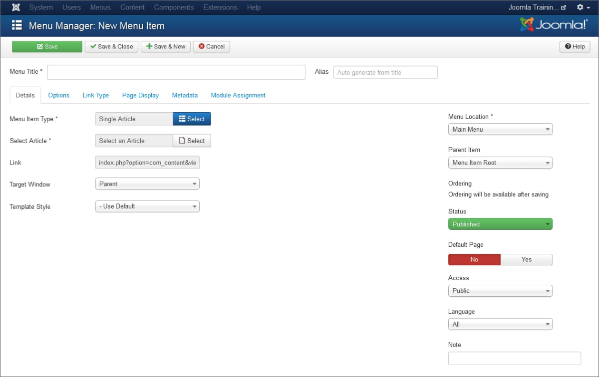 How to Edit Menus in Joomla 3